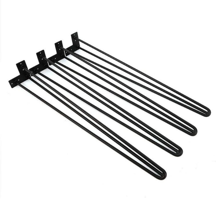 4 x 90 cm 3 Struts Hairpin Black Coated Steel Table Legs (Gebraucht) in ...