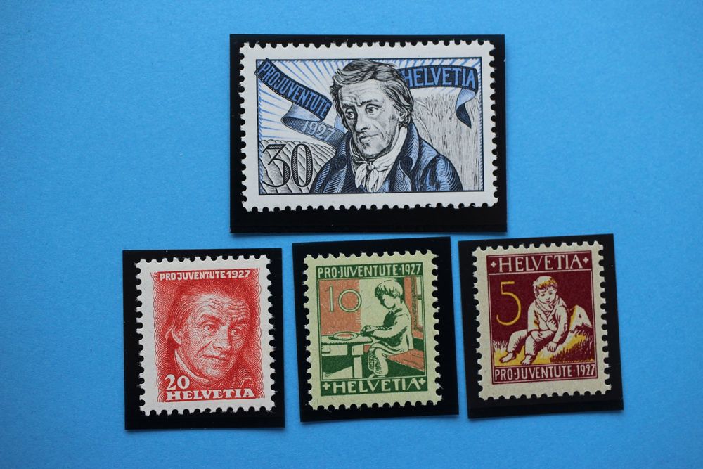 PJ 1927 Satz - PESTALOZZI-Marken - tadellos postfrisch ** (Neu (gemäss ...