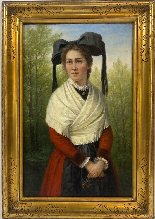 Antike Gemälde von einer Dame mit Trachtenkleid unleserlich (Gebraucht) in Root für CHF 415 ...