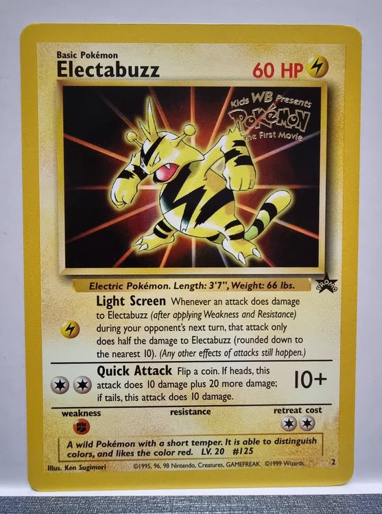 Pokémon Elektek/Electabuzz Promo Warner Bros Stamp, ENG MINT (Neu ...