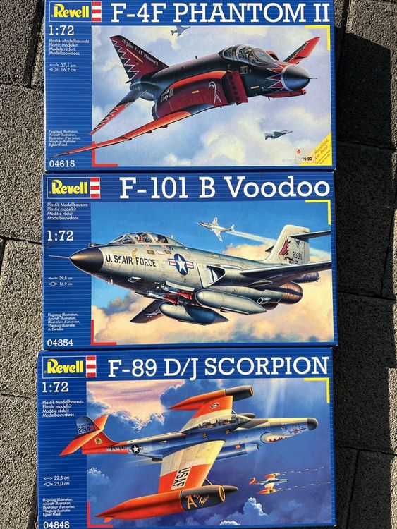 3 Revell Modellbau Flugzeug 1:72 Phantom,Voodoo,Scorpion (Neu (gemäss ...