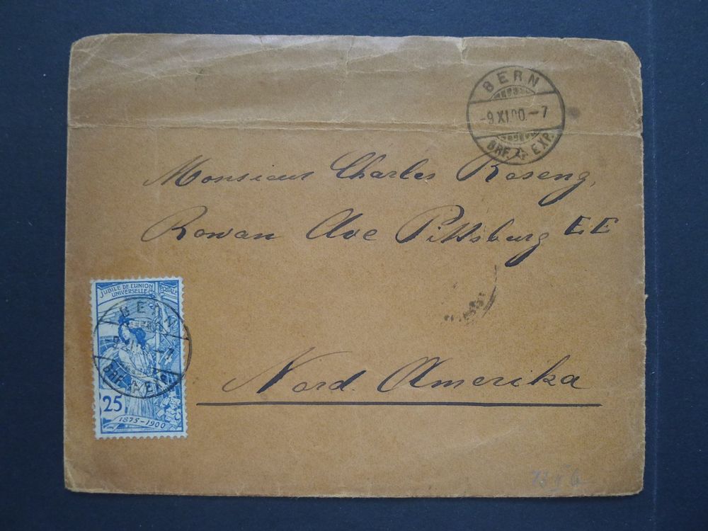 1900 UPU Brief mit Nr. 79B von Bern nach Pittsburg USA (Gebraucht) in ...