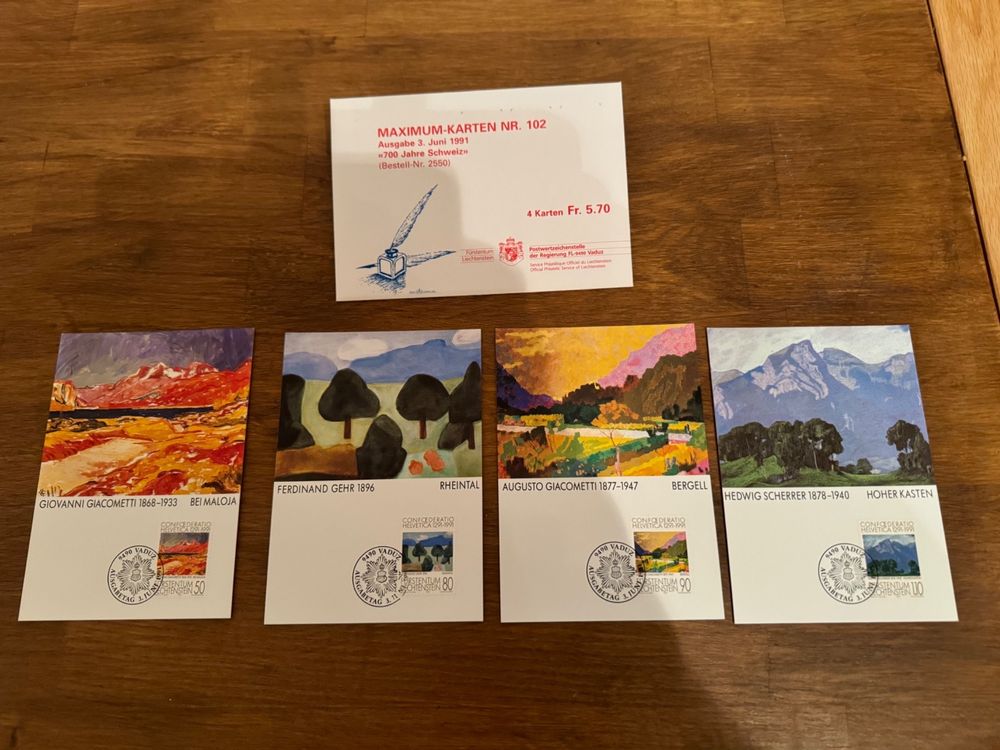 Maximum-Karten Nr. 102 ,,700 Jahre Schweiz'' Liechtenstein (Neu (gemäss Beschreibung)) in ...