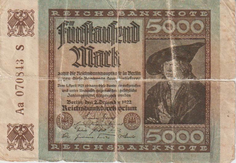 Banknote 5000 deutsche Mark 1922 | Kaufen auf Ricardo