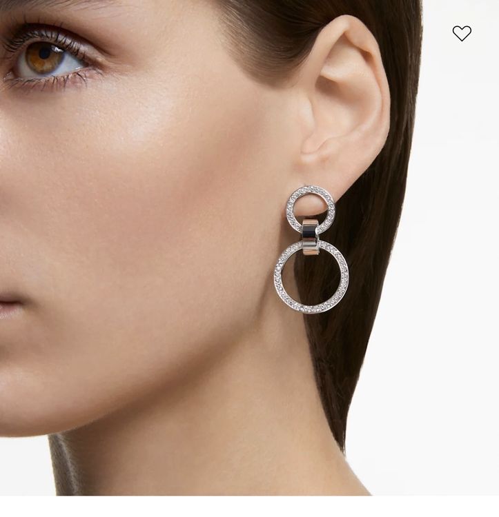 Swarovski Hollow Kreolen Weiß, Rhodiniert Np.215.- (Neu und ...