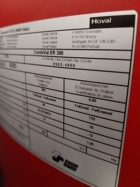 Boiler Hoval Combi Val ER 300 (Gebraucht) in Hüttwilen für CHF 2 – nur ...