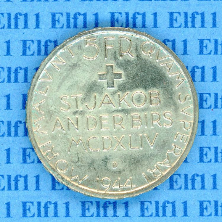 CHF___5.00 1944 St. Jakob vz 5 Franken (Gebraucht) in Widnau für CHF 20 – mit Lieferung auf ...