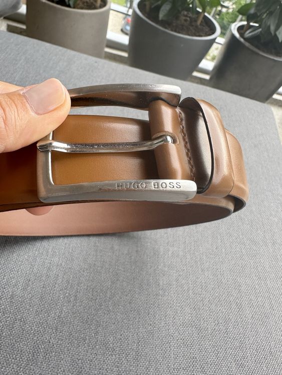 HUGO BOSS men brown leather belt size 95 Kaufen auf Ricardo