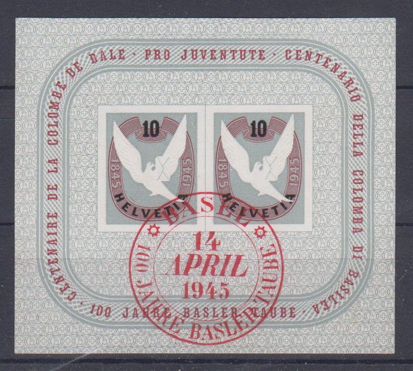 Schweiz 1945: Basler Taube Block | Kaufen auf Ricardo
