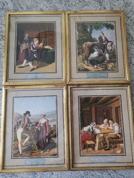 ANTIKE BILDER SCHWEIZER TRACHT NO 22,31,46,12 MAX FELCHLIN (Gebraucht ...