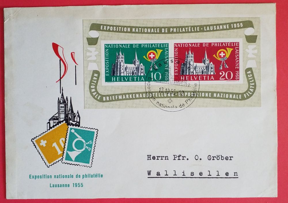 1955 Lausanner Sonderblock auf Sonderbrief Kt 120.- | Kaufen auf Ricardo