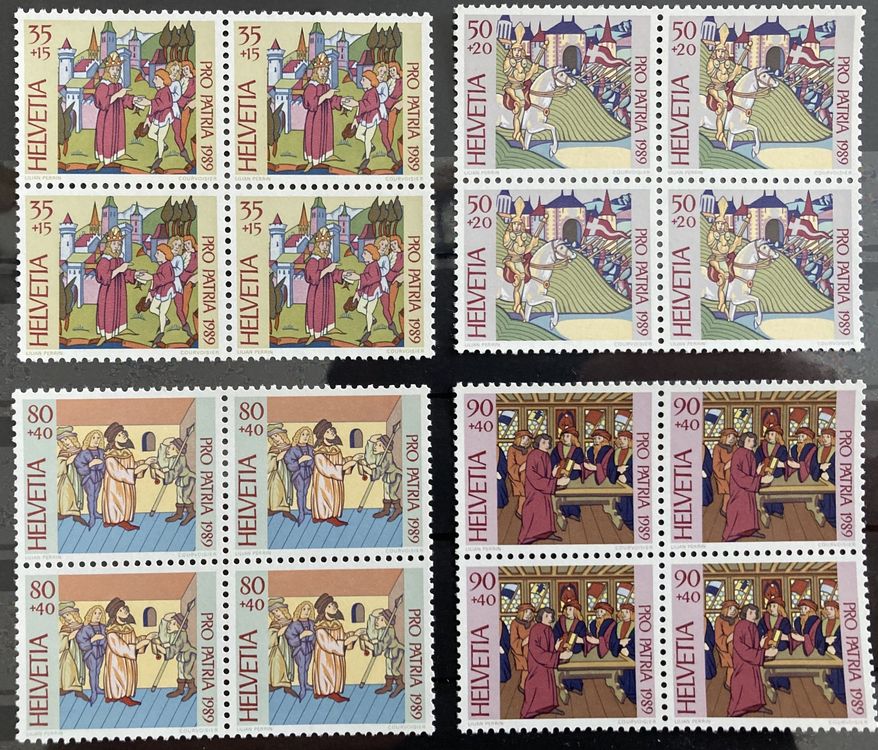 1989, PP Viererblöcke (**) Sammlung oder Frankatur !! (Neu (gemäss Beschreibung)) in Flawil für ...