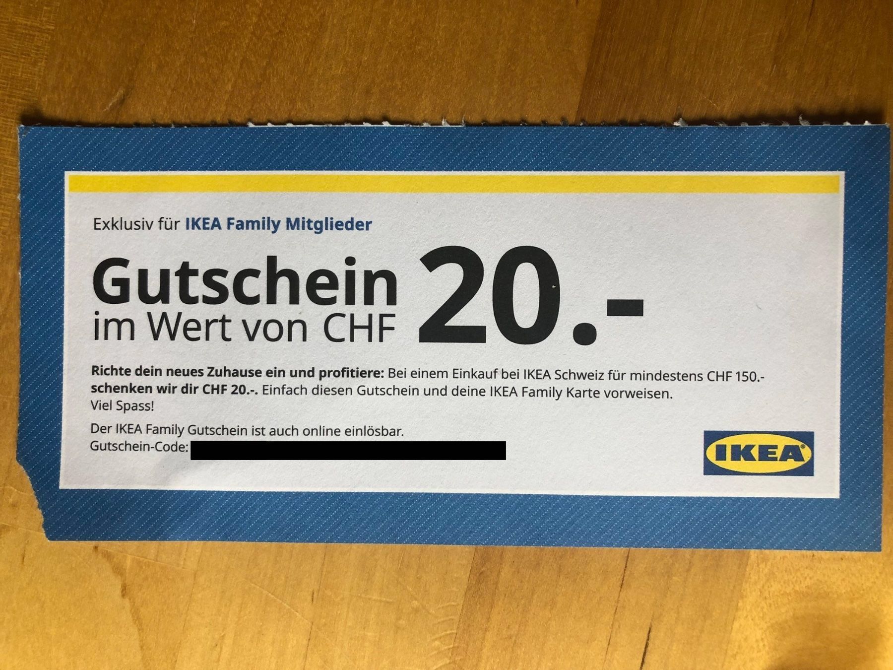 ENVOI IMMÉDIAT 20.- IKEA code en ligne 28.02.2026 dès 150.- (Neuf (Voir ...
