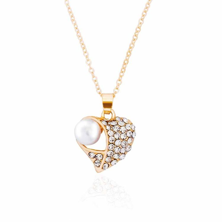 Halskette Herz mit Perle | Kaufen auf Ricardo