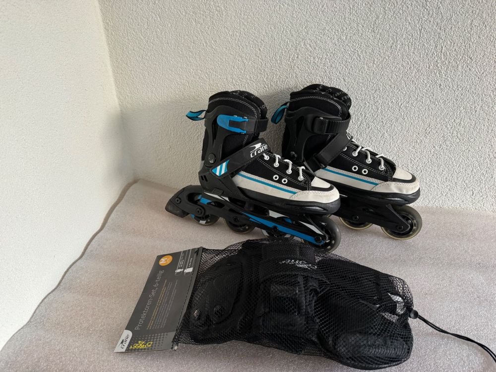 Inlineskates Crane gr. 33-37 verstellbar inkl. Protectoren (Gebraucht ...