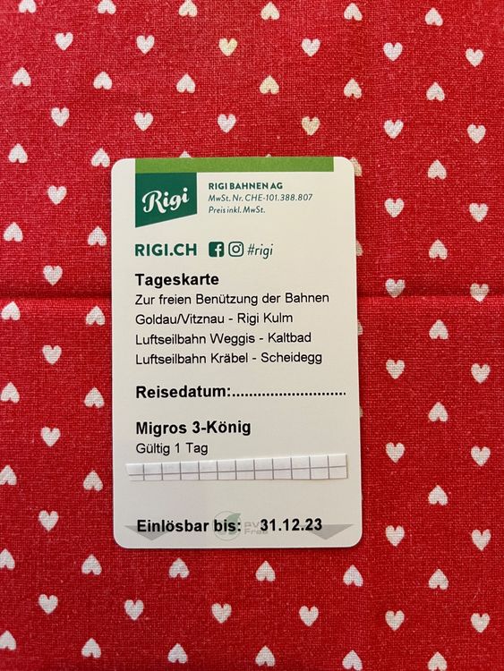 Rigi Bahnen AG - Tageskarte - Ticket Rigi.ch | Kaufen auf Ricardo