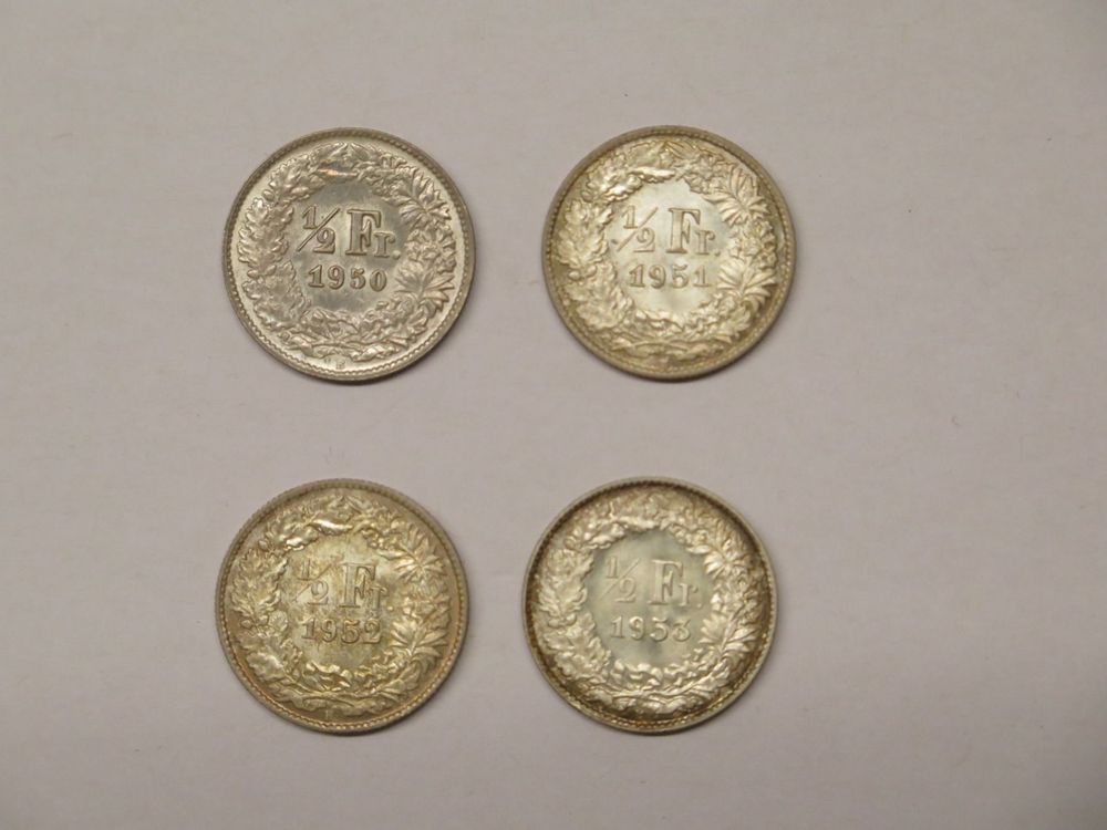 4 Stk 50 Rappen 1950 - 53 (unz) | Kaufen auf Ricardo