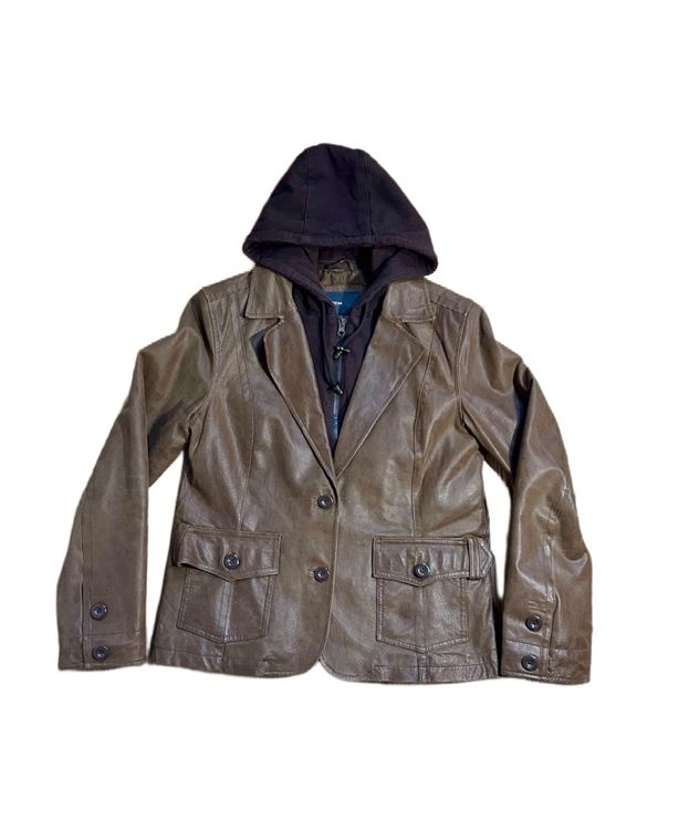 TCM Leather Jacket Brown Hooded (Gebraucht) in brent für CHF 57 – mit ...