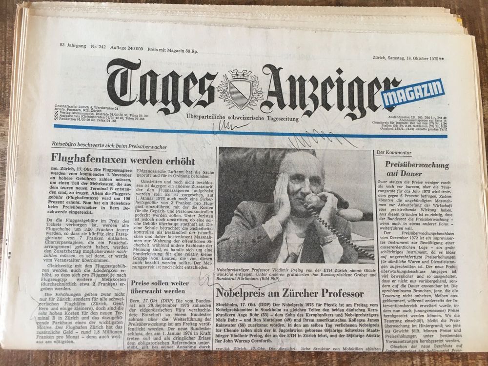 Tagesanzeiger vom SA, 18. Oktober 1975 (Gebraucht) in Luzern für CHF 9 ...