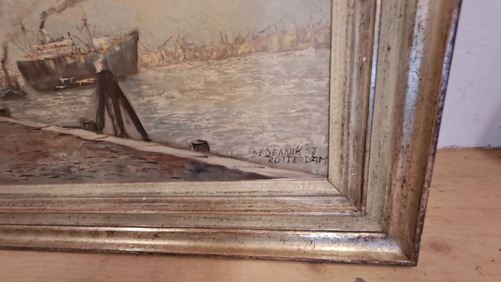 SEDENNIK ÖLBILD ROTTERDAM SCHIFFE HAFEN 1957 (Gebraucht) in schönholzerswilen für CHF 150 – nur ...