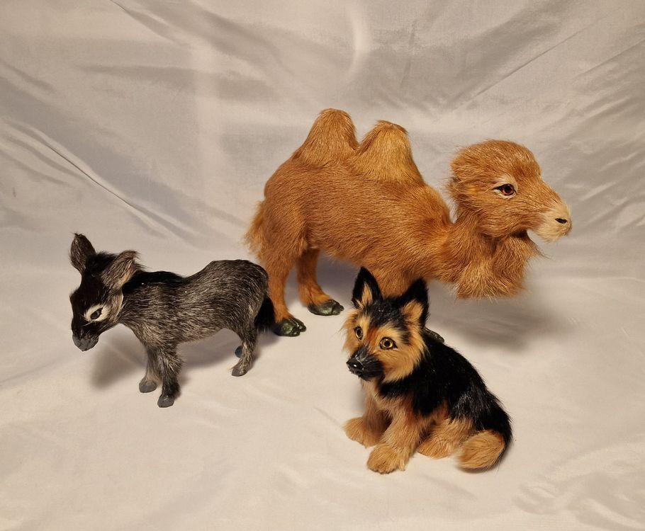 Krippenfiguren Fell-Tiere: Kamel, Esel & Schäferhund (Gebraucht) in ...