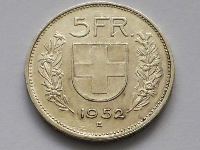 5 Franken 1952 - seltener Jahrgang ! Silbermünze Silber (Gebraucht) in Trübbach für CHF 28 – mit ...