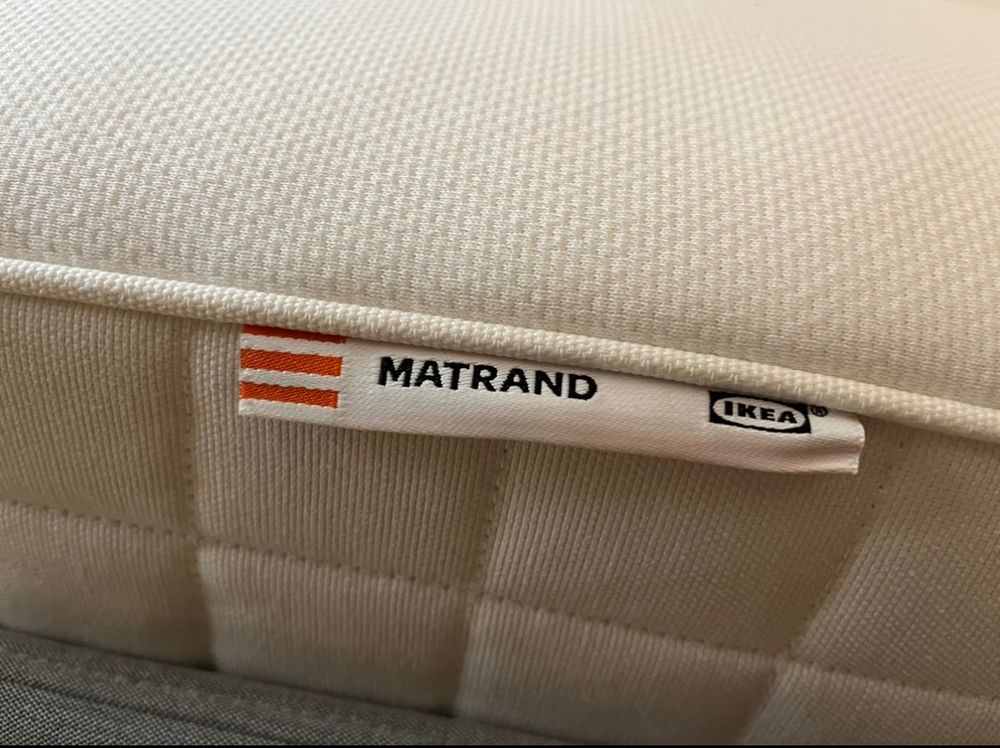 IKEA bed SLATTUM light grey, 140x200 cm + mattress MATRAND (Gebraucht ...
