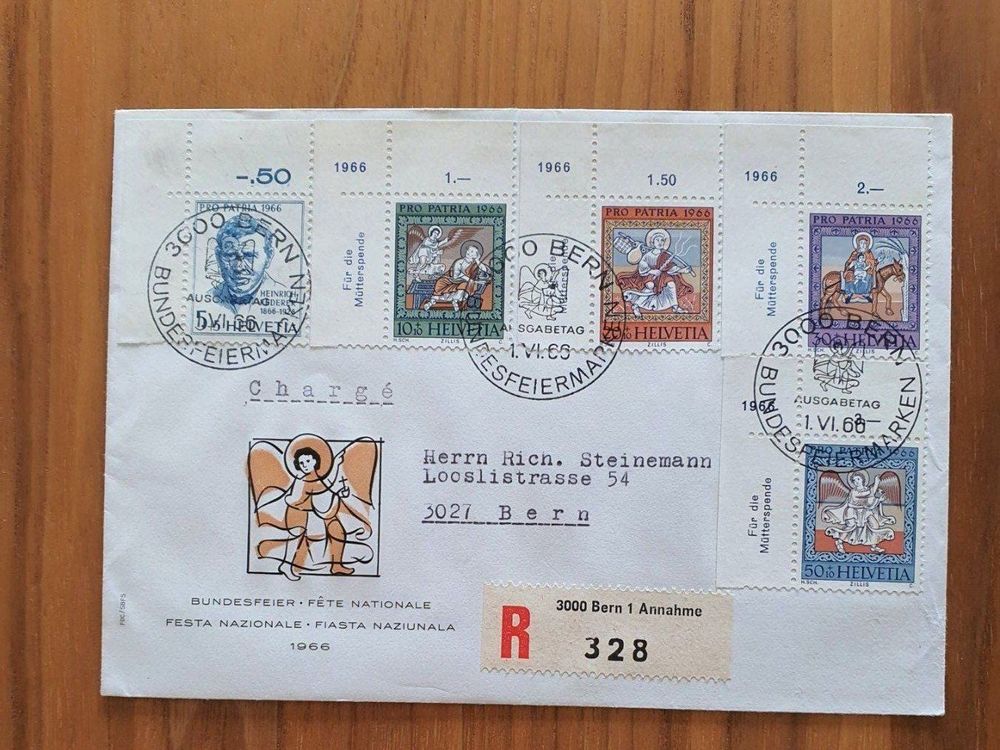 Brief. Mit Kompl. Satz Pro Patria 1966. Ausgabestempel. | Kaufen auf Ricardo