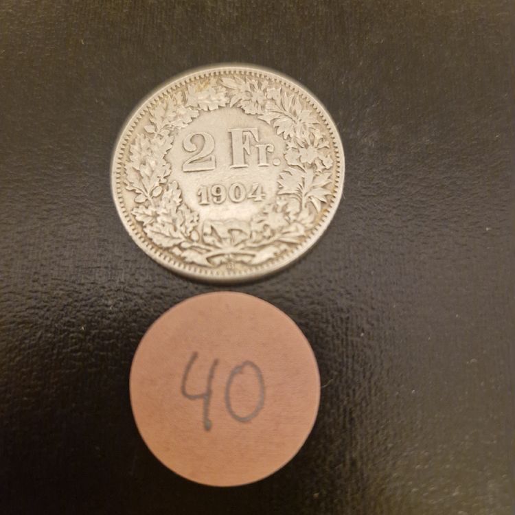 Antike Silbermünze 2 Franken Helvetia 1904 B Schweiz (Gebraucht) in Stans für CHF 9 – mit ...