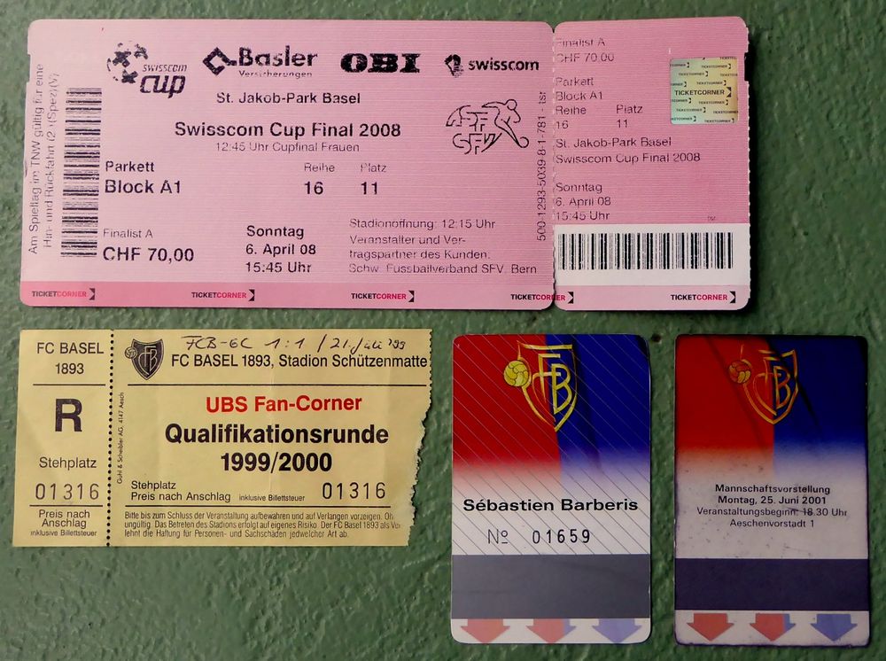 4 seltene alte original FC BASEL FCB Tickets (Gebraucht) in Basel für ...