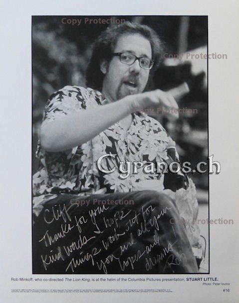 Rob Minkoff (1962) Regisseur KÖNIG DER LÖWEN - Autogramm (Gebraucht) in ...