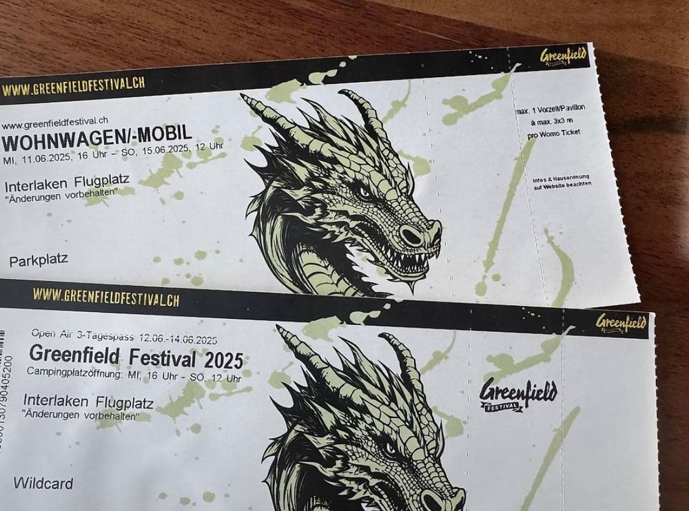 3 Tagespass + WOMO Wohnmobil Ticket Greenfield Festival (Neu und originalverpackt) in Frauenfeld ...