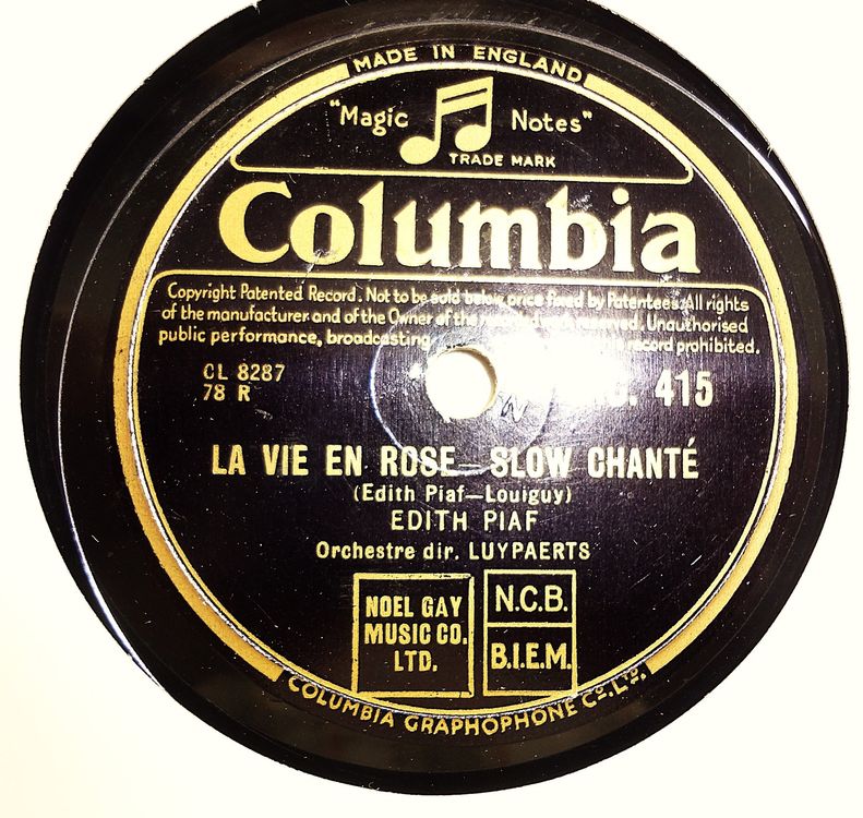 Edith Piaf, Schellackplatten Hit von 1945 (Gebraucht) in Hemishofen für ...