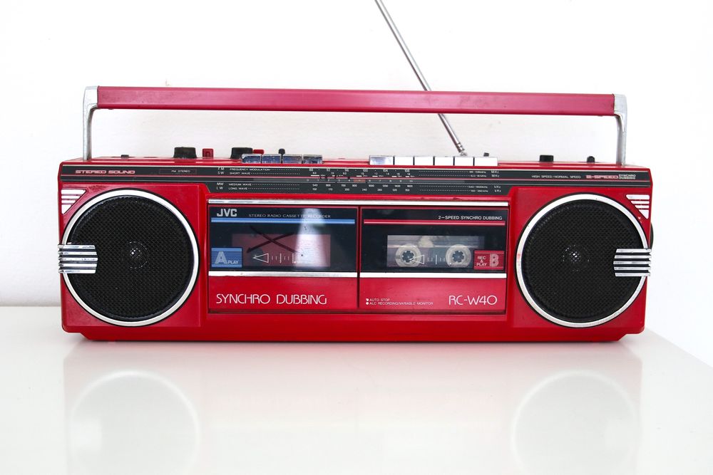 1980s Rare JVC Boombox Stereo Radio Cassette Recorder in Red | Kaufen ...