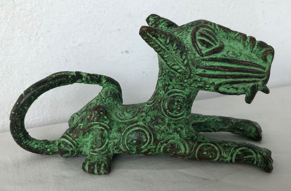 feiner alter Leopard Bronze Benin Länge 14,5 cm (Gebraucht) in Rüthi (Rheintal) für CHF 85 – mit ...