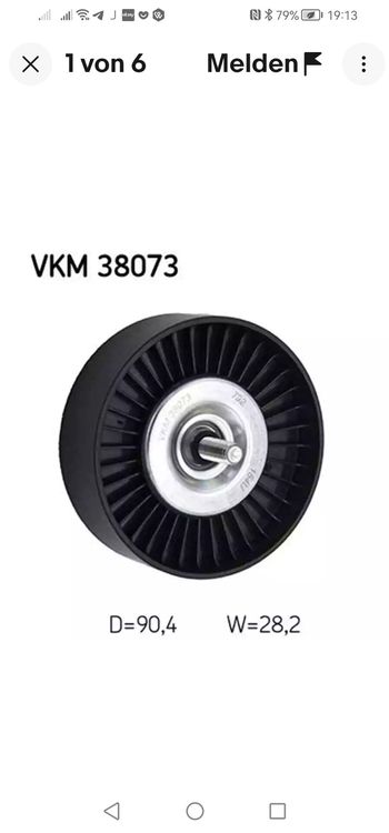 Umlenk-Führungsrolle, Keilrippenrolle VKM 38073 Für Mercedes (Neuf avec ...