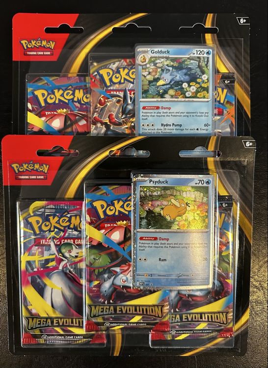 MEGA EVOLUTION🇬🇧3-Pack Blister Combo Psyduck/Golduck (Neu und ...