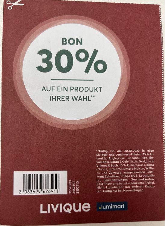 Gutschein 30% Livique / Lumimart | Kaufen auf Ricardo