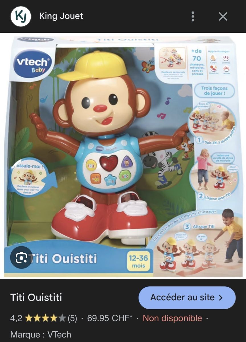 Vtech Baby Titi Ouistiti, 12-36 mois, presque neuf! (Neuf (Voir ...