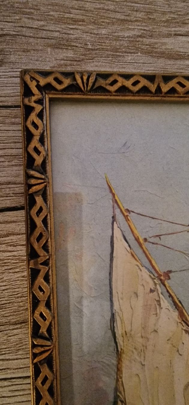 Petit tableau ancien "Voilier sur l'eau de André Berronneau" (D ...