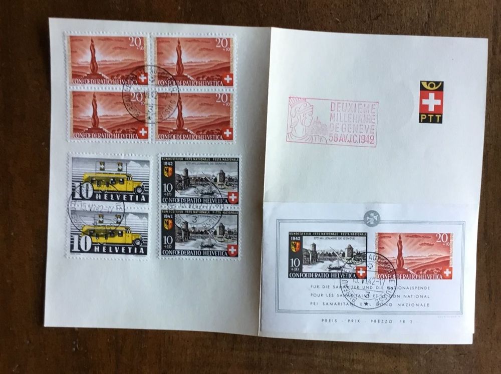 Pro Patria Block 1942 ET (Gebraucht) in Echichens für CHF 50 – mit Lieferung auf Ricardo kaufen