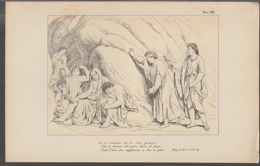DANTE divine comedy Purgatorio chant IV v 103 Belacqua print (Gebraucht) in bioggio für CHF 9.8 ...