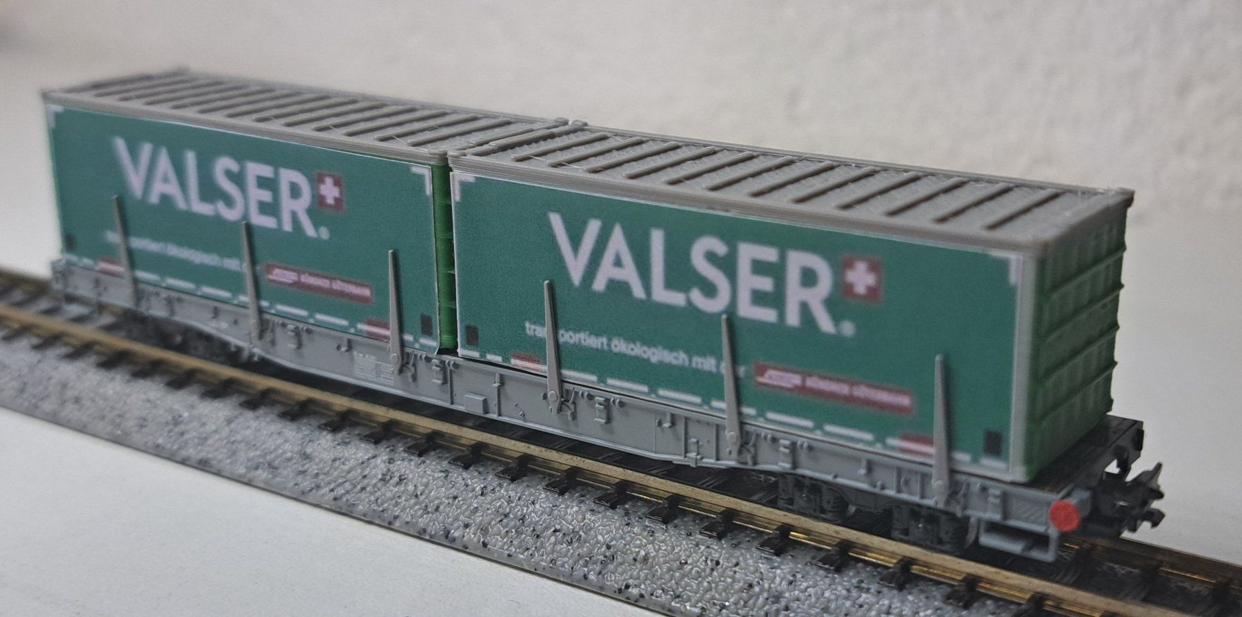 RhB Güterwagen Valser Wasser Container Spur N Kato ohne OVP (Gebraucht ...