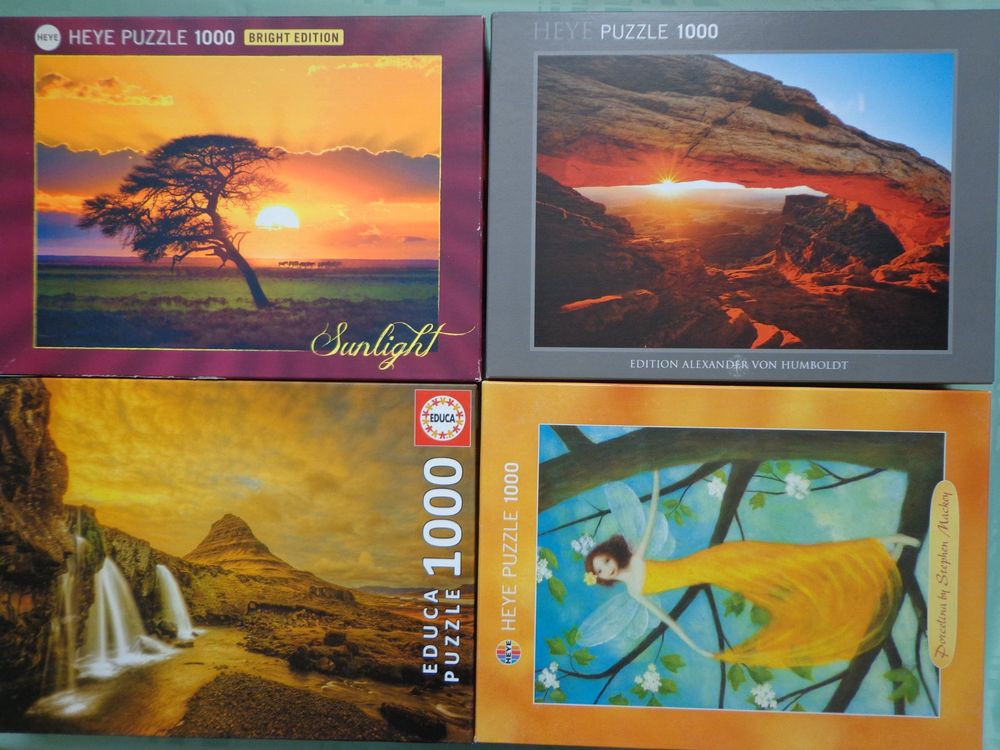 SET 4 Puzzles 1000 Teile HEYE/ EDUCA mit LANDSCHAFT/ PAYSAGE | Kaufen ...