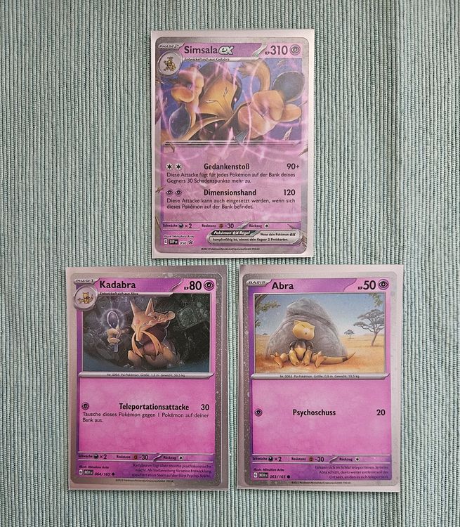 Pokémon - Simsala ex, Kadabra & Abra / Karmesin & Purpur 151 (Neu ...