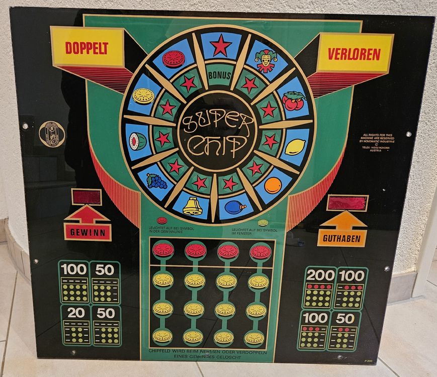 Super Chip Original Spielautomat Scheibe Deko Retro Vintage (Gebraucht ...