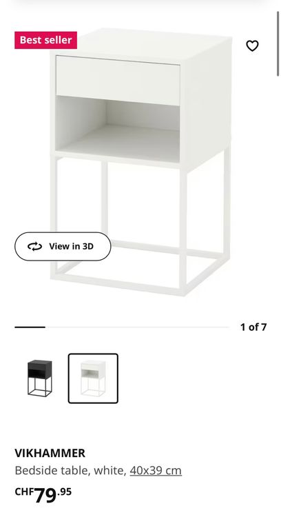 Nachttisch VIKHAMMER Ikea weiß | Acheter sur Ricardo