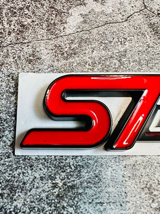 Ford ST Line Emblem Schriftzug Logo Rot/Schwarz aus Metall (Neu und ...