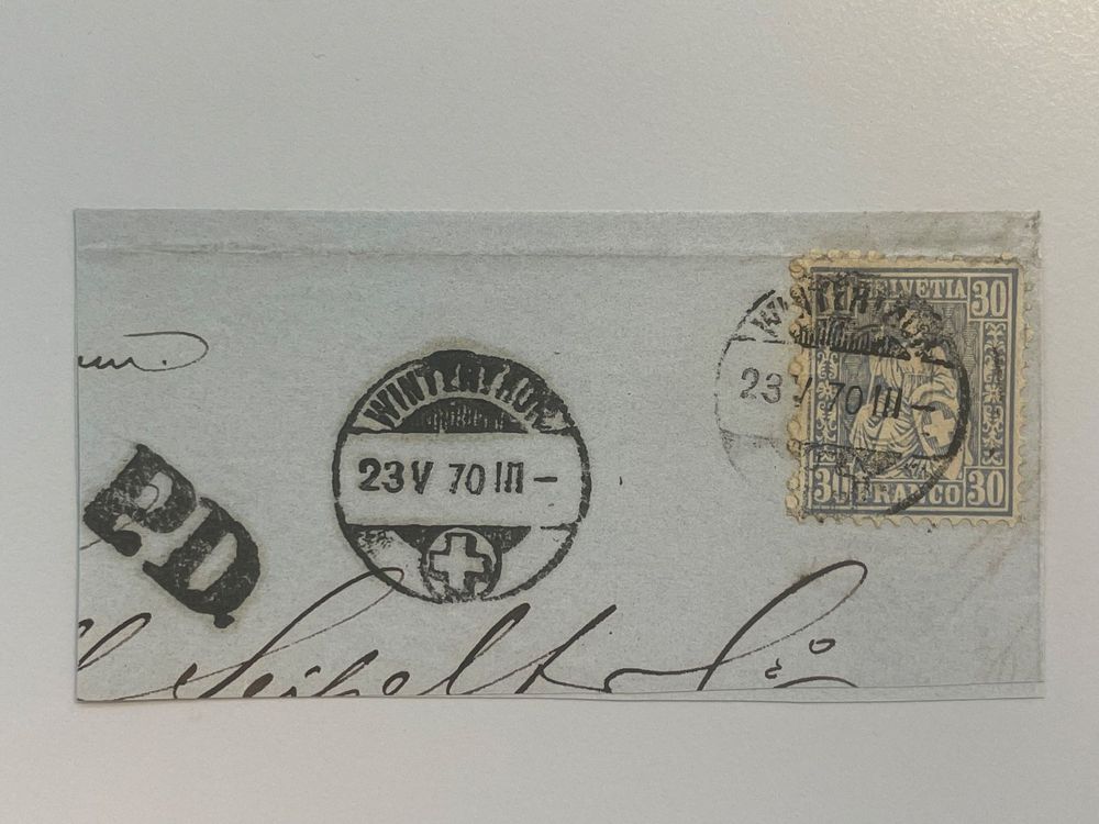 1870 Sitzende Helvetia Stempel WINTERTHUR (Gebraucht) in Küssnacht am Rigi für CHF 8 – mit ...