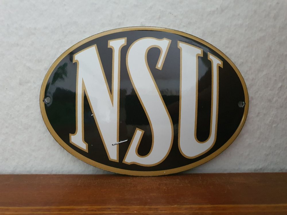 Emailschild NSU Motorenwerke Emaille Schild Reklame Retro (Neu (gemäss ...
